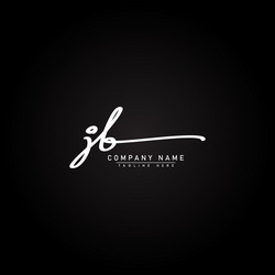 Jb simple signature logo - handwritten template Vector Image