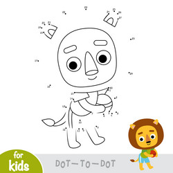Connect the dots education game for kids lion Vector Image