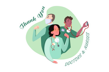 Thank you doctors and nurses concept flat Vector Image