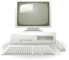 Classic computer from 1998 Royalty Free Vector Image