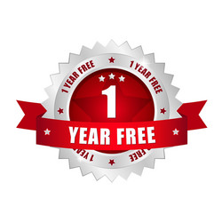 1 year guarantee logo guaranteed badges one Vector Image