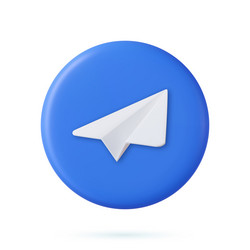 3d telegram app icon symbols Royalty Free Vector Image