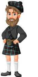 A man wearing scottish kilt Royalty Free Vector Image