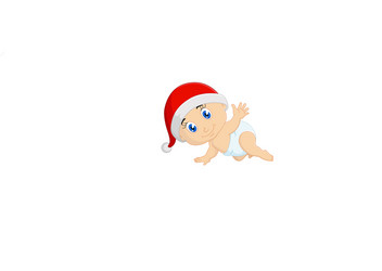 Cartoon baby in christmas Royalty Free Vector Image