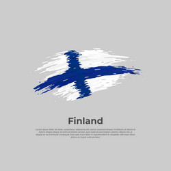 Finland flag brush strokes grunge painted finnish Vector Image