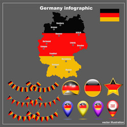 Map germany bright graphic german Royalty Free Vector Image