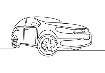 One single continuous line drawing of luxury car Vector Image