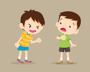Angry boy shouting friend Royalty Free Vector Image