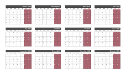 Calendar 20232 Royalty Free Vector Image - VectorStock