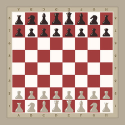 Chess board with piece setup flat clip art Vector Image