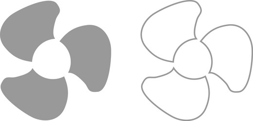 Fan blades icon black color in circle Royalty Free Vector