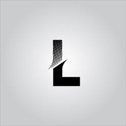 L letter logo with white background Royalty Free Vector