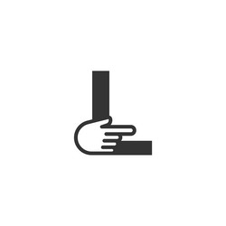 Letter combined with a hand cursor icon Royalty Free Vector