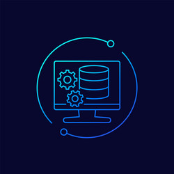 Database icons server data processing cloud Vector Image
