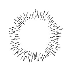 Hand drawn starburst doodle explosion Royalty Free Vector