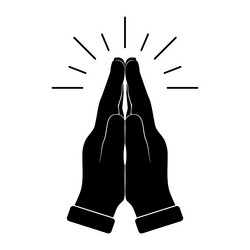 Human hands folded in prayer hand pray symbol Vector Image