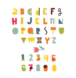 Preschool kids style colorful font alphabet Vector Image