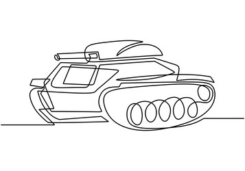 World war one tank line drawing Royalty Free Vector Image