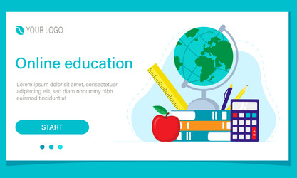 Online education web banner design Royalty Free Vector Image