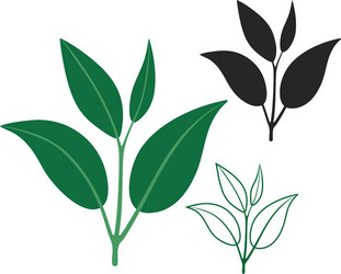 Tea leaf sprout icon simple style Royalty Free Vector Image