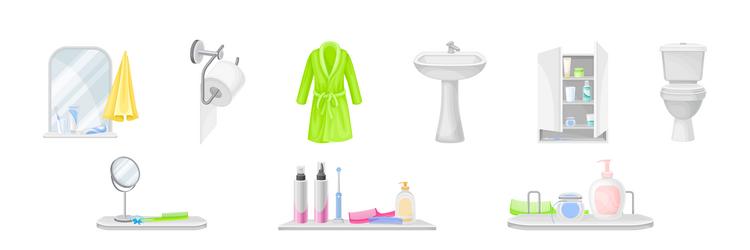 Bathroom object and sanitary ware equipment Vector Image