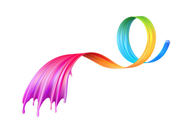 Colorful flow brush stroke ribbon isolated line Vector Image