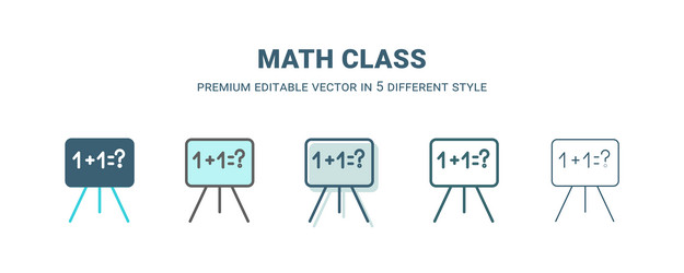 Math class icon outline class education icon Vector Image