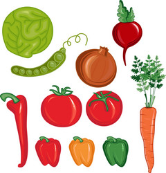 Set with cute vegetables Royalty Free Vector Image