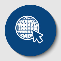 Earth globe with cursor pencil sketch Royalty Free Vector