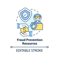 Fraud prevention resources turquoise concept icon Vector Image