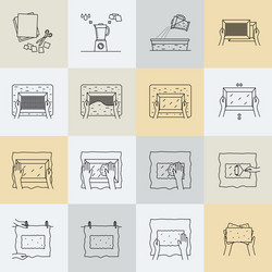 Hand paper making process icon set Royalty Free Vector Image
