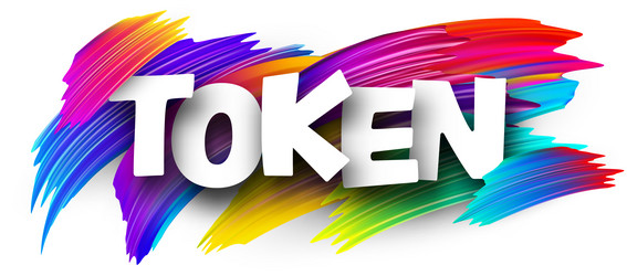 Token paper word sign with colorful spectrum Vector Image