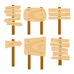 Wooden frames set isolated on white background Vector Image