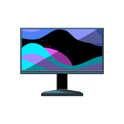 Desktop monitor pc cartoon Royalty Free Vector Image