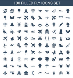 37 fly icons Royalty Free Vector Image - VectorStock