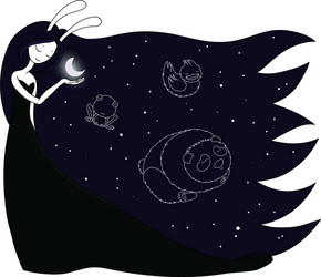 Moon maiden constellations Royalty Free Vector Image