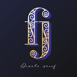 Ornate serif typeface Royalty Free Vector Image