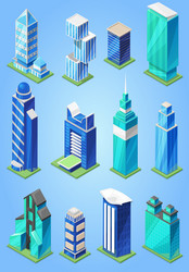 Building skyscraper in cityscape city Royalty Free Vector