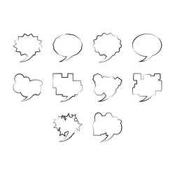 Word bubble icon set Royalty Free Vector Image