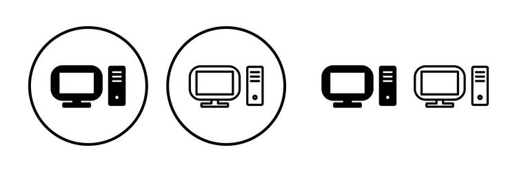Computer icon monitor icon Royalty Free Vector Image