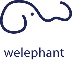 Elephant design letter w logo Royalty Free Vector Image