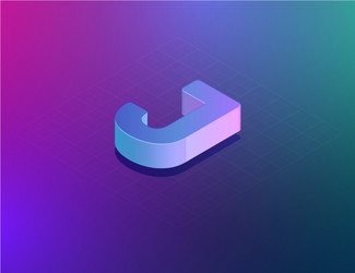 Isometric toy bricks of letter j letter from Vector Image