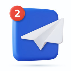 3d telegram app icon symbols Royalty Free Vector Image