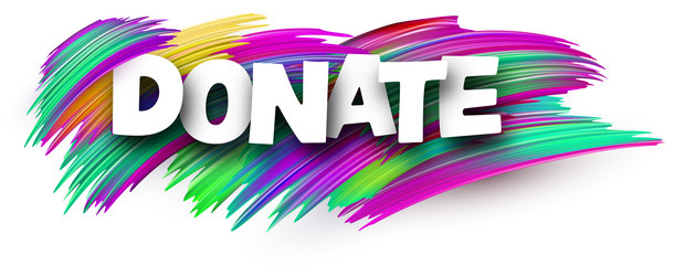 Fundraising paper word sign with colorful Vector Image