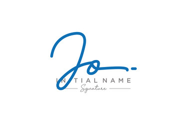 Initial jo signature logo template hand drawn Vector Image