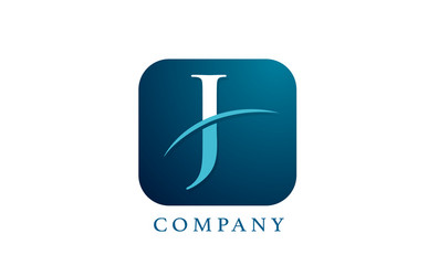 Letter j alphabet blue grey white color Royalty Free Vector