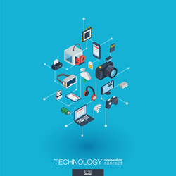 Technology integrated 3d web icons digital Vector Image
