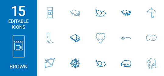 Brown icons Royalty Free Vector Image - VectorStock