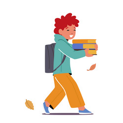 Children walk with books to school kid characters Vector Image