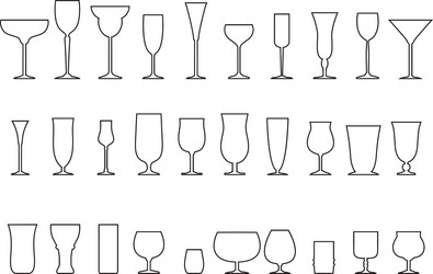 Glass collection Royalty Free Vector Image - VectorStock